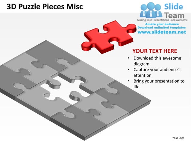 3d puzzle pieces misc powerpoint presentation slides ppt templates | PPT