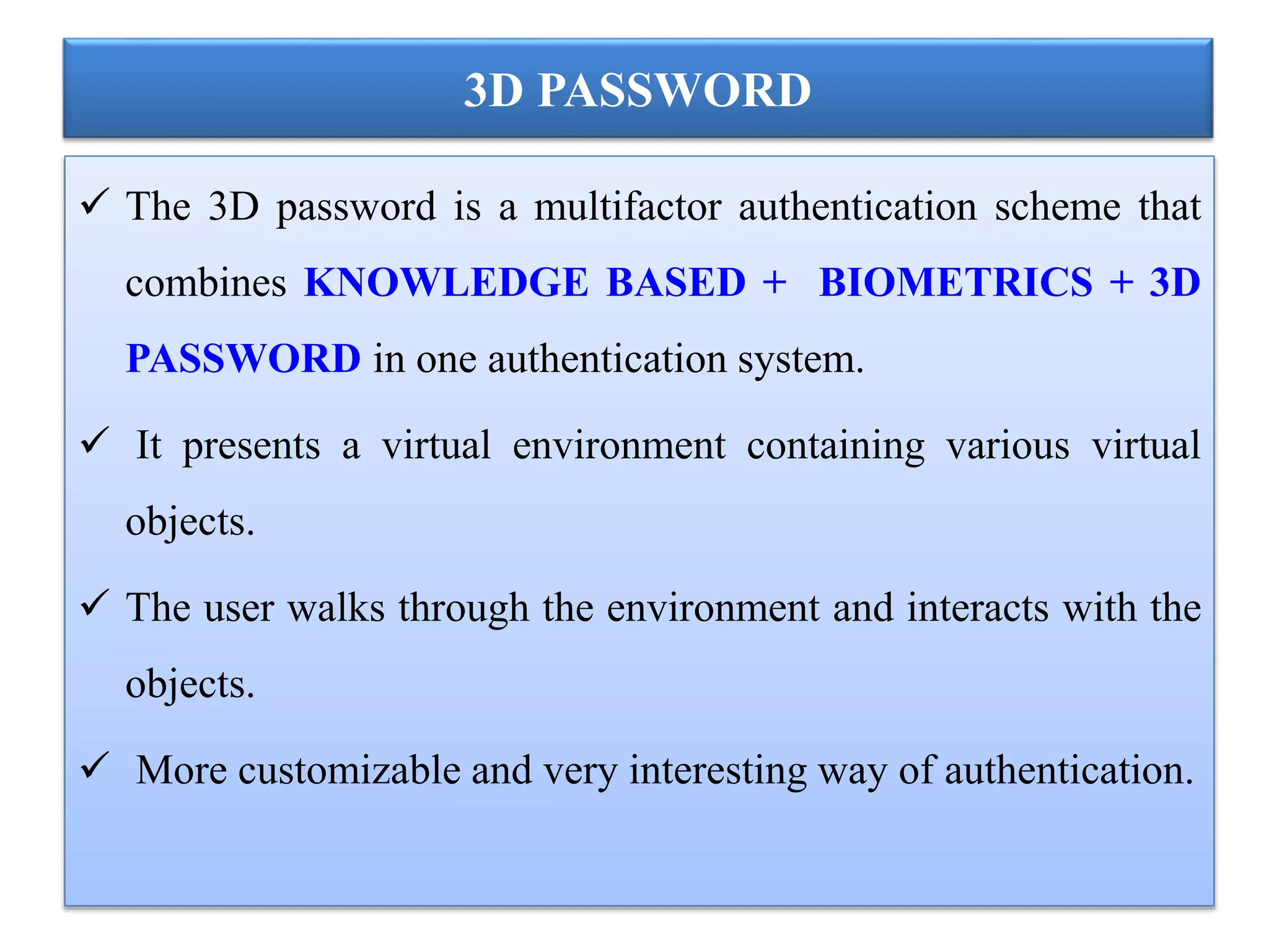 3D PASSWORD SEMINAR | PPTX
