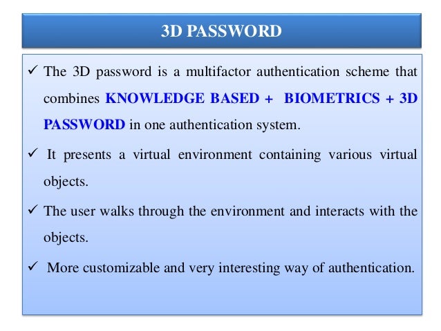 3d Password Seminar