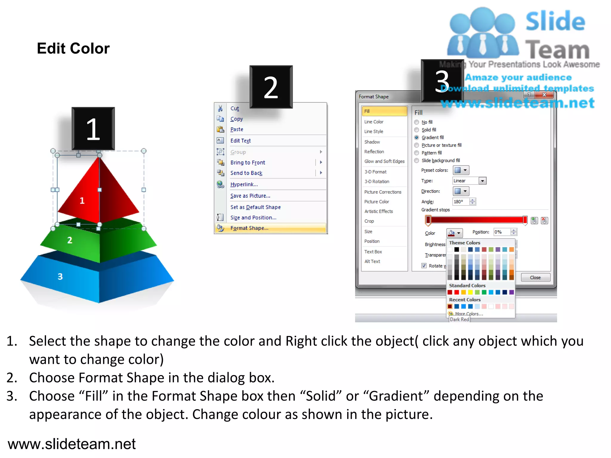 3d pyramid stacked shapes chart 3 pieces powerpoint ppt templates ...