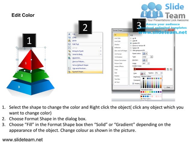 3d pyramid stacked shapes chart 3 pieces powerpoint ppt templates ...