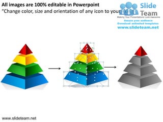 3d pyramid stacked shapes chart 4 pieces powerpoint presentation ...