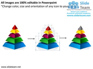 3d pyramid stacked shapes chart 5 pieces powerpoint presentation ...