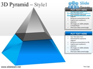 3d pyramid stacked shapes chart design 1 powerpoint ppt slides. | PPT