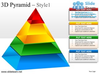 3d pyramid stacked shapes chart design 1 powerpoint ppt slides.