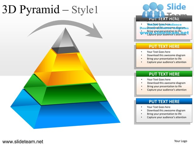 3d pyramid stacked shapes chart design 1 powerpoint ppt slides.