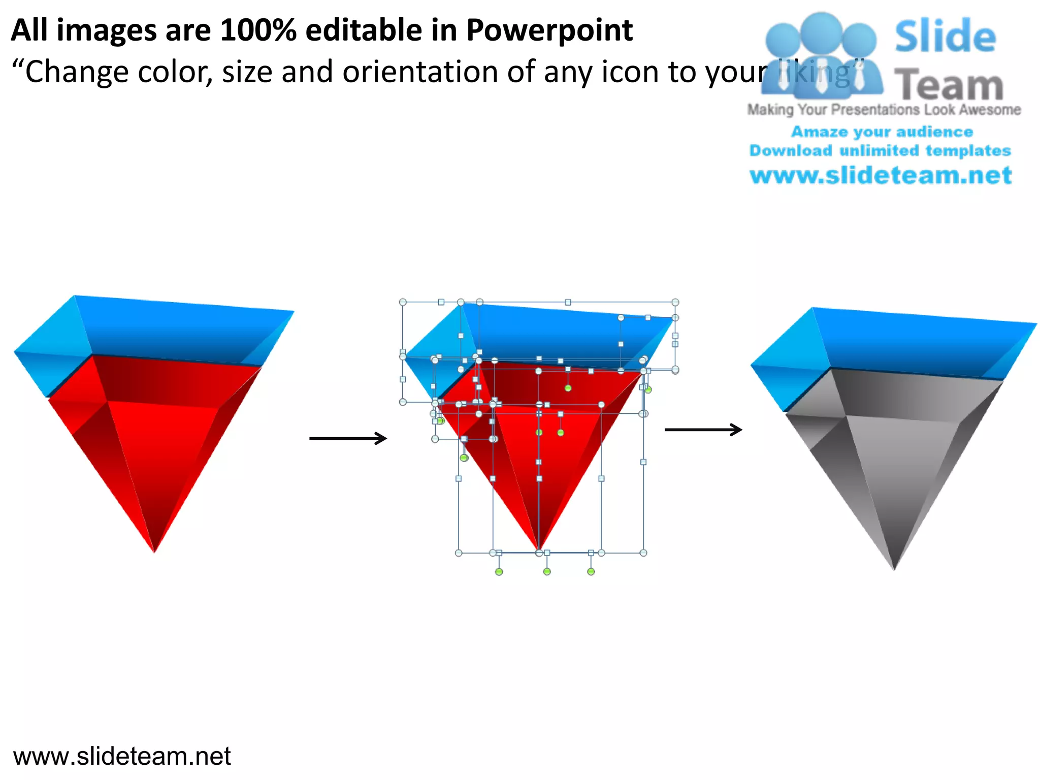 3d pyramid stacked shapes chart inverted powerpoint ppt templates. | PPT