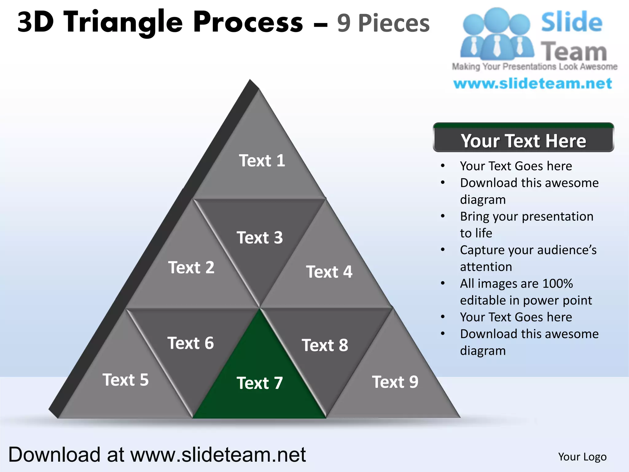 3 d pyramind triangle built out of puzzle pieces process 9 pieces ...