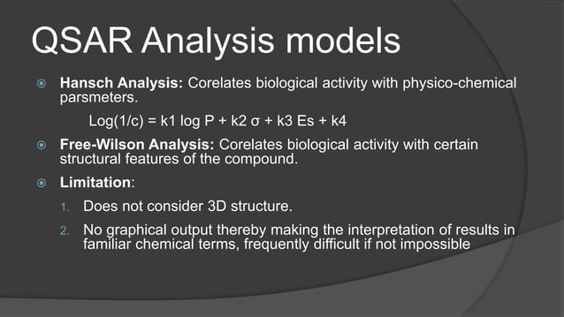3 D QSAR Approaches and Contour Map Analysis | PPTX