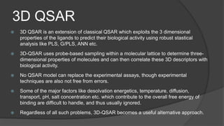 3 D QSAR Approaches and Contour Map Analysis | PPTX