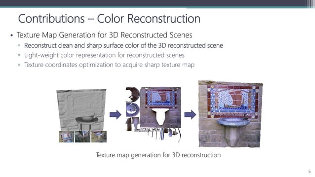 Color And 3d Semantic Reconstruction Of Indoor Scenes From Rgb D Stream Ppt