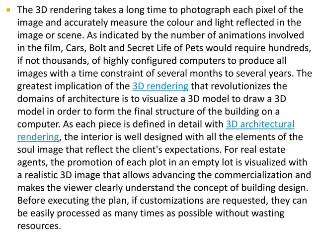 3D Rendering - Designing imaginary | PPTX