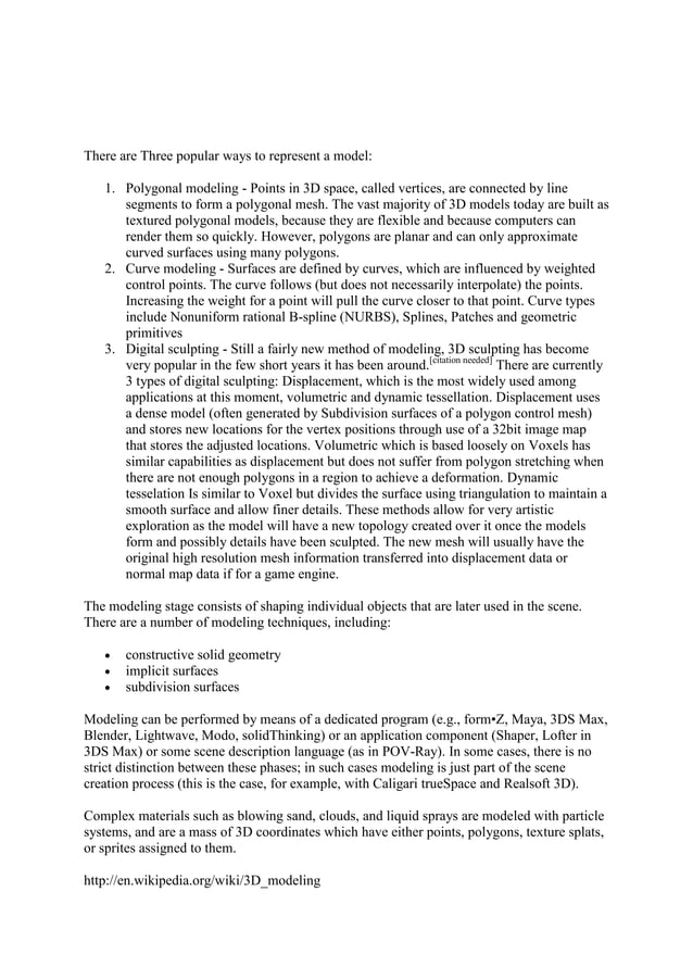 3D Research | DOCX | 3-D Graphics | Computer Software and Applications