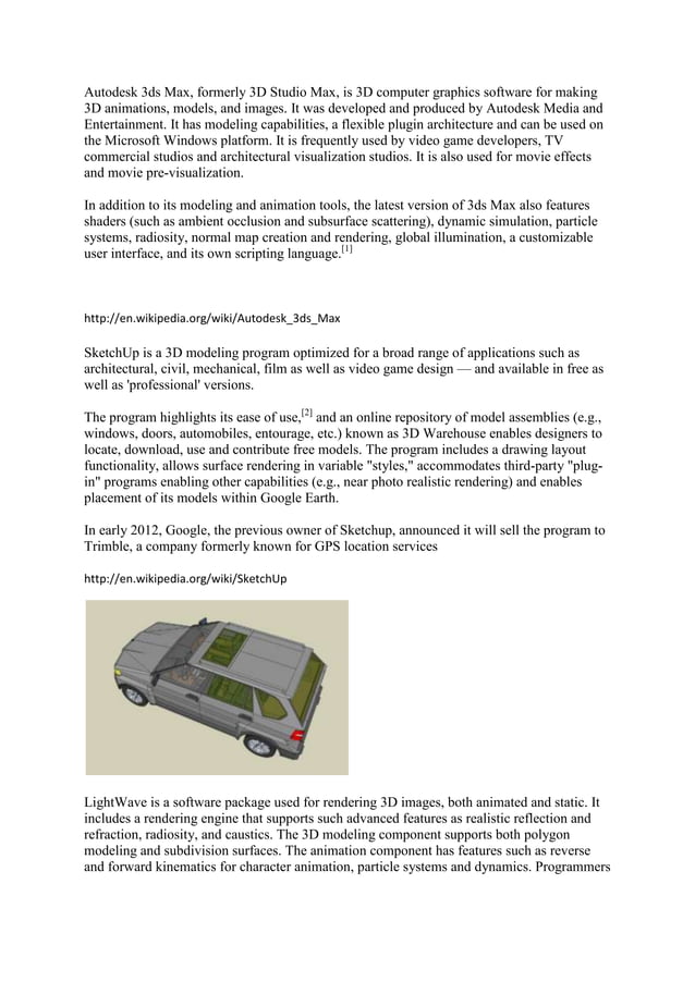 3D Research | DOCX | 3-D Graphics | Computer Software and Applications