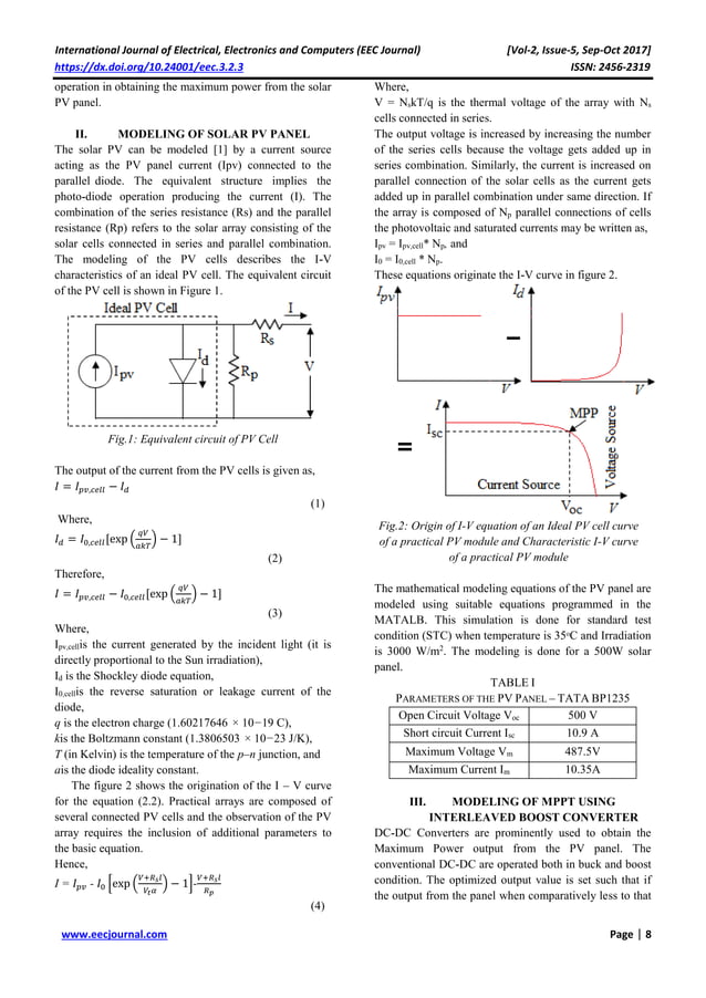Drive Applications of Fuzzy Logic Controlled Interleaved Boost Converter for Maximum Power Point ...