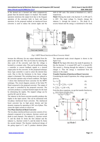 Drive Applications of Fuzzy Logic Controlled Interleaved Boost Converter for Maximum Power Point ...