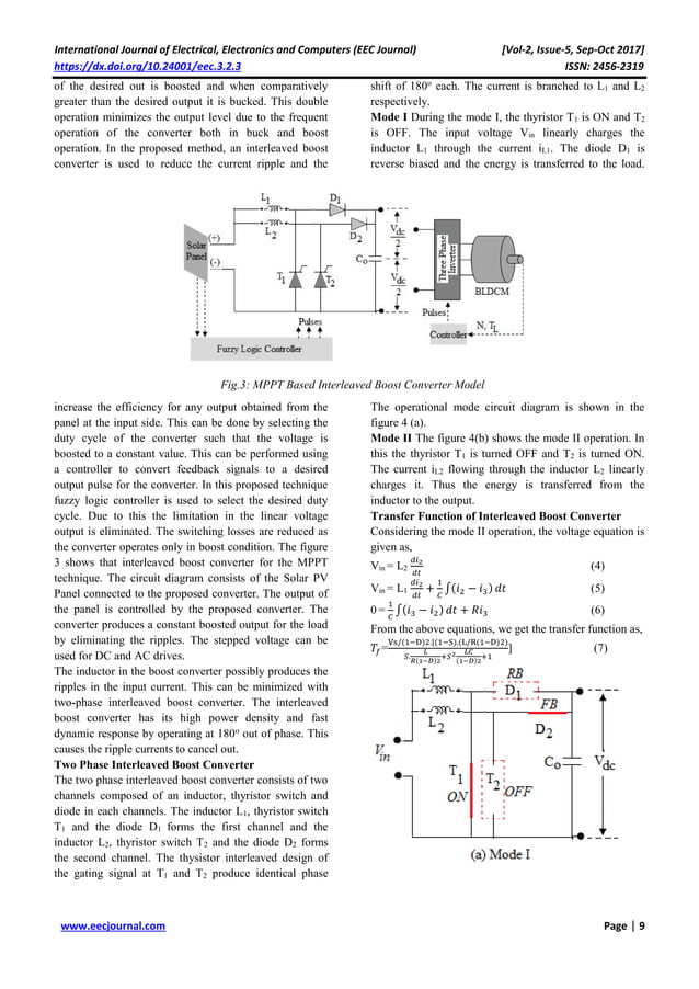 Drive Applications of Fuzzy Logic Controlled Interleaved Boost Converter for Maximum Power Point ...