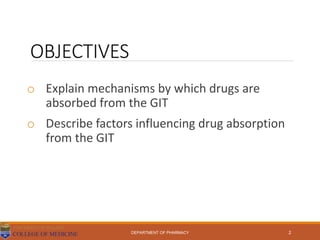 3 drug absorption from the git | PPT