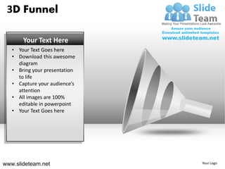 3d sales funnel powerpoint ppt templates. | PPT