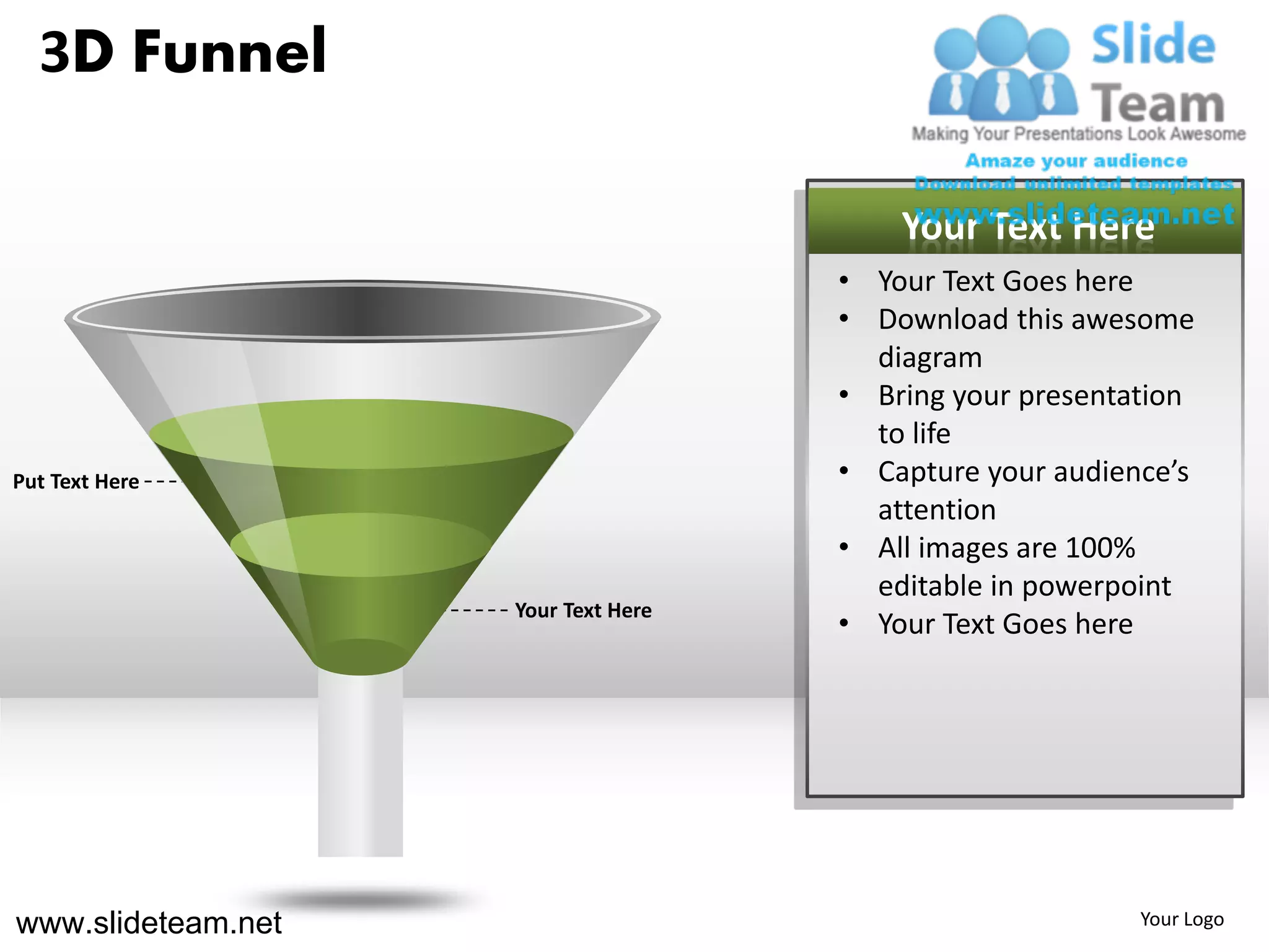 3d sales funnel powerpoint presentation templates. | PDF