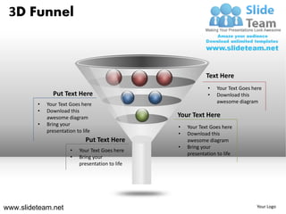 3d sales funnel powerpoint presentation templates. | PPT