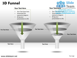 3d sales funnel powerpoint presentation templates. | PPT