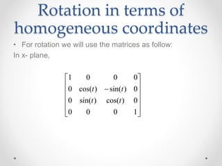 3 d scaling and translation in homogeneous coordinates | PPTX