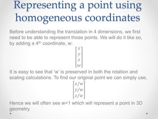 3 d scaling and translation in homogeneous coordinates | PPTX