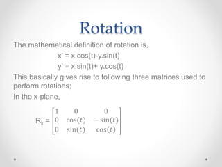 3 d scaling and translation in homogeneous coordinates | PPTX