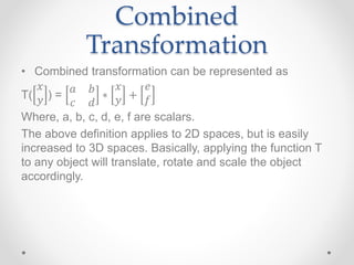 3 d scaling and translation in homogeneous coordinates | PPTX