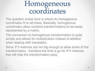 3 d scaling and translation in homogeneous coordinates | PPTX