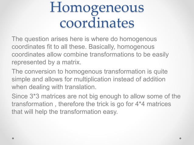 3 d scaling and translation in homogeneous coordinates | PPTX | Maps ...