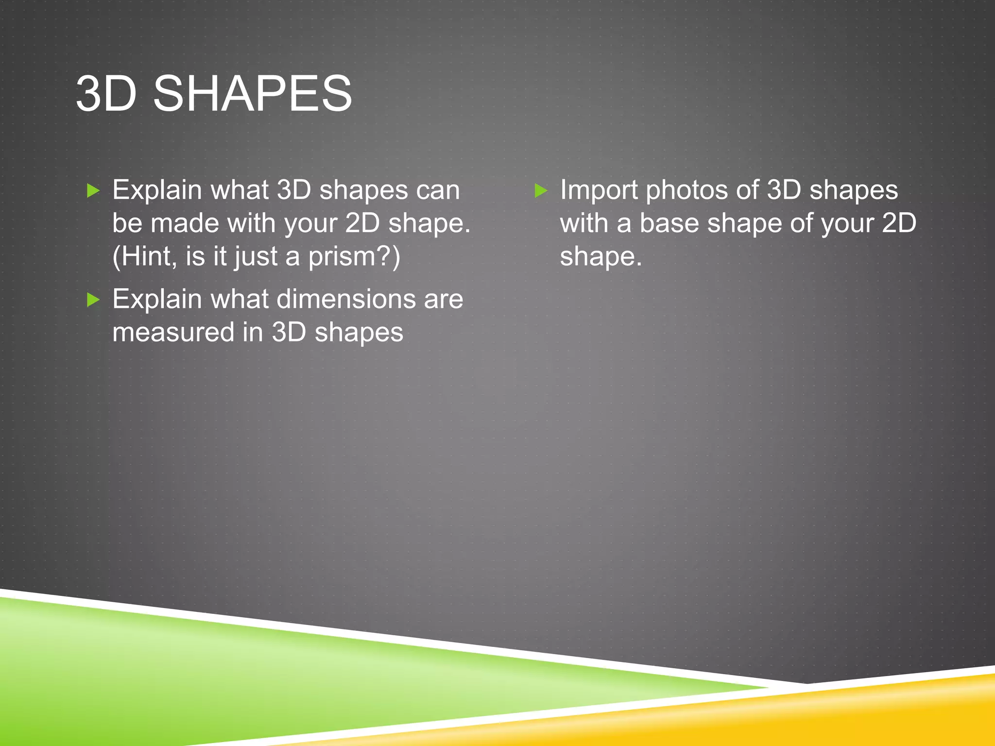 3 d shape assessment powerpoint | PPTX