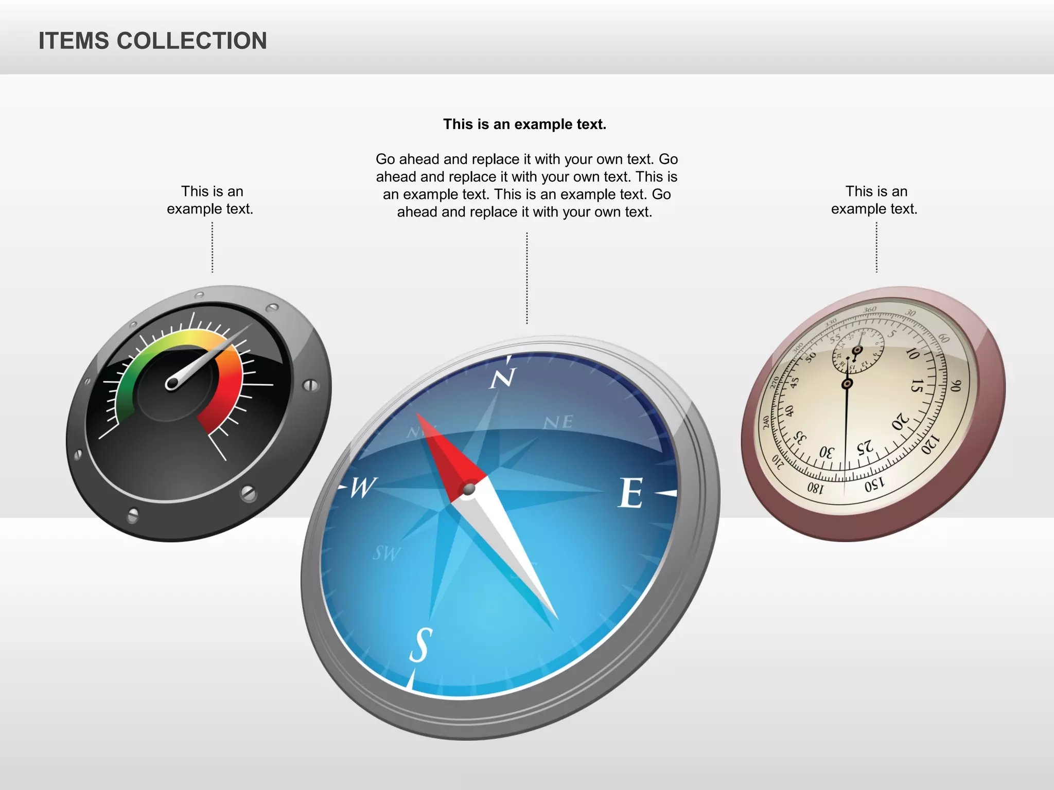 3D Shapes with Meters Collection for PowerPoint by PoweredTemplate.com