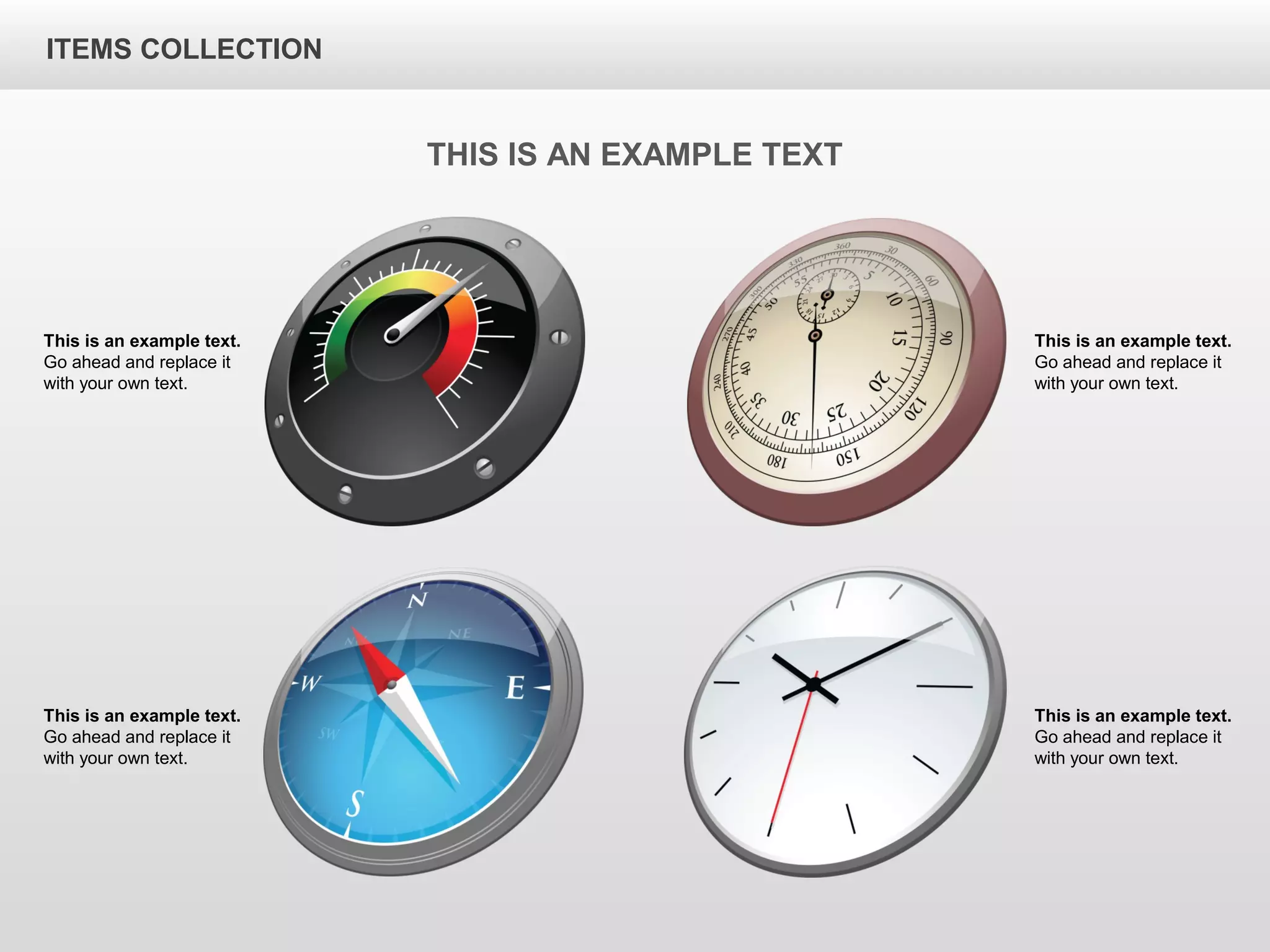3D Shapes with Meters Collection for PowerPoint by PoweredTemplate.com