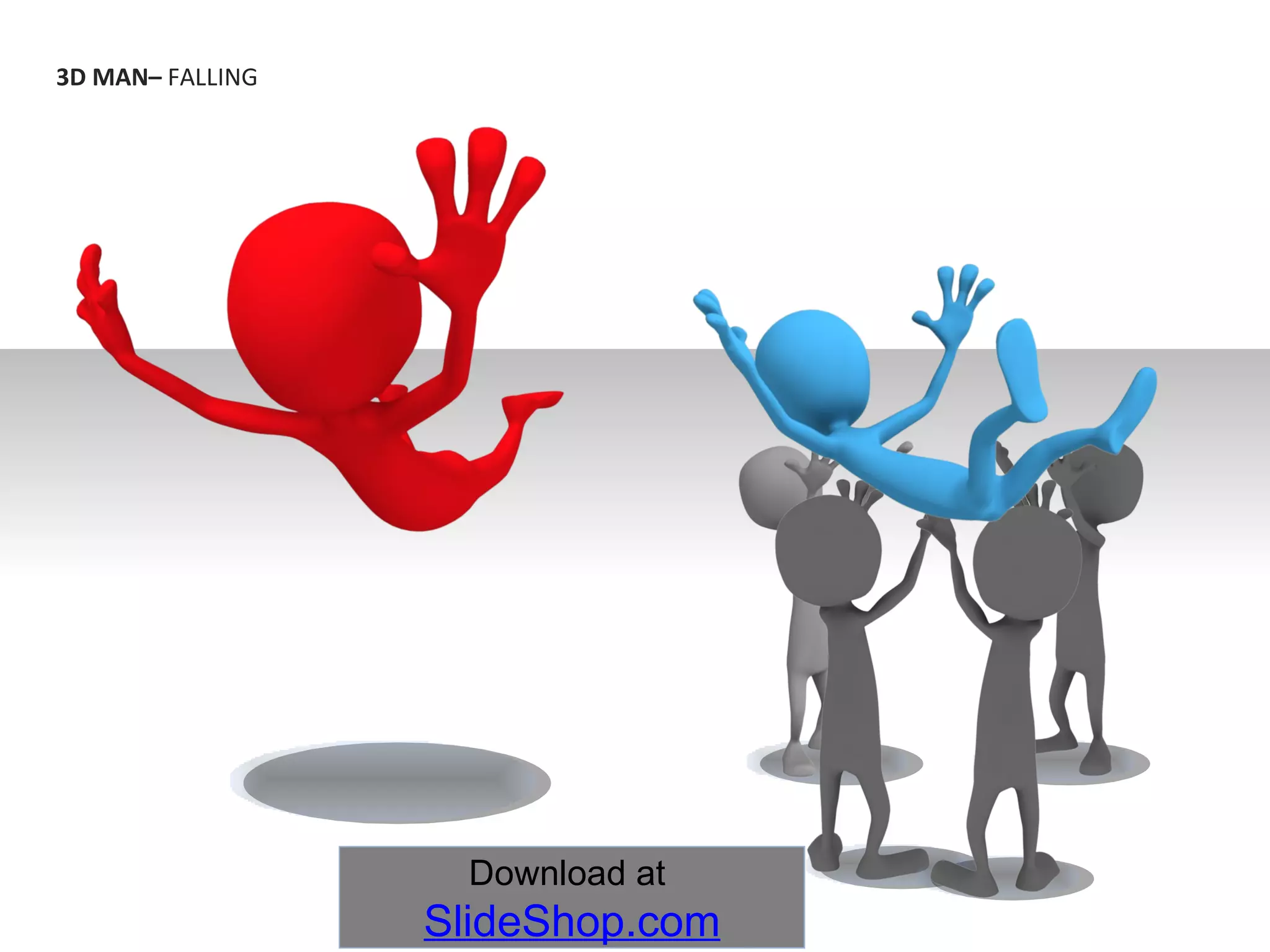 3D slide man - falling animated | PPT