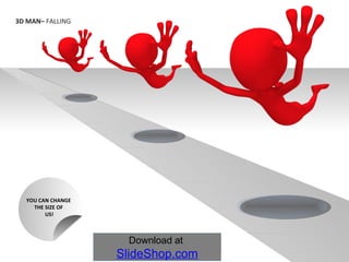 3D slide man - falling animated | PPT