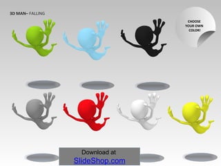 3D slide man - falling animated | PPT