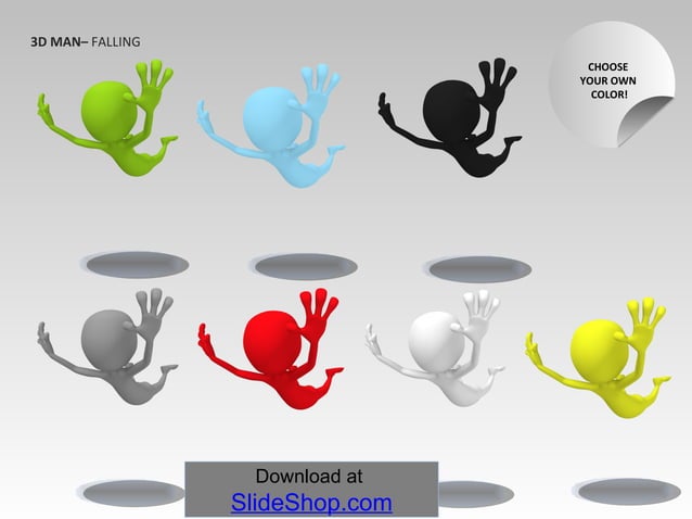 3D slide man - falling animated | PPT | Technology & Computing