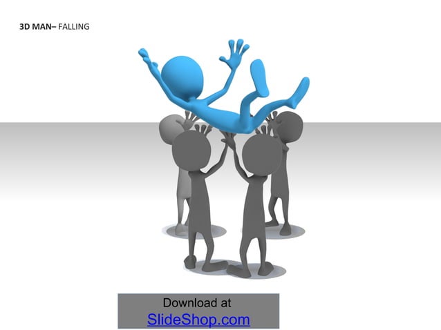 3D slide man - falling animated | PPT | Technology & Computing