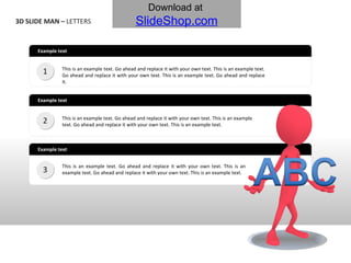 3D Slide Man - Letters | PPT