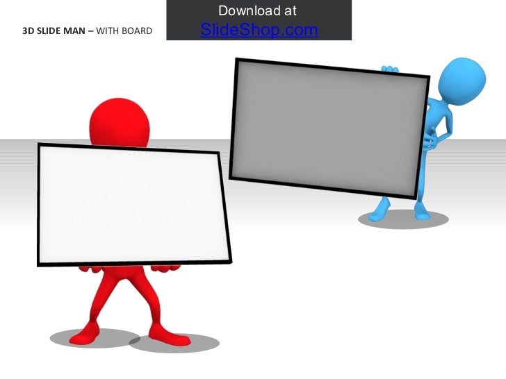 3 d slide man with board