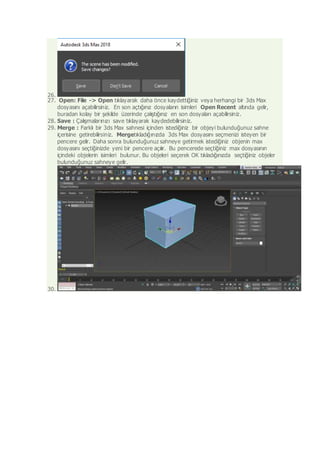 3ds Max Arayüz ve Temel Bilgiler | DOCX