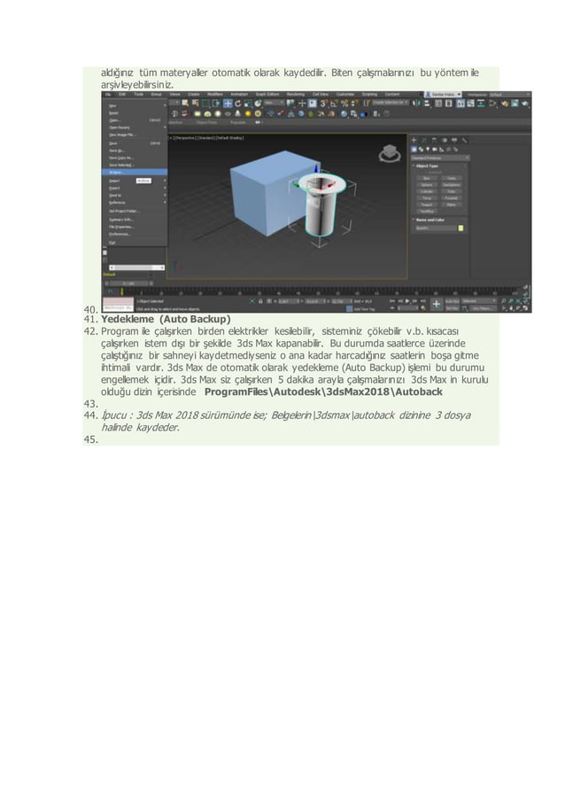 3ds Max Arayüz ve Temel Bilgiler | DOCX