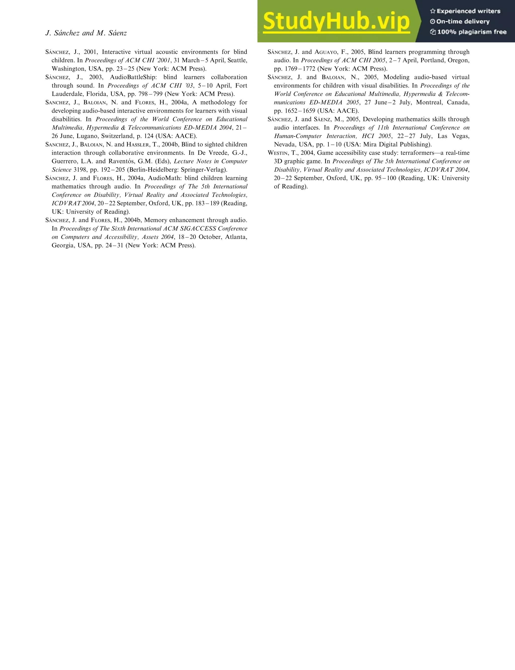 3D Sound Interactive Environments For Blind Children Problem Solving Skills | PDF