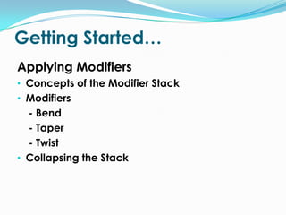 3 d spline and compound modeling (mei 2013) | PPT