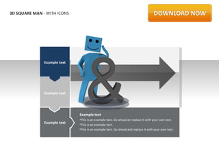 3D Square Man - With Icons by Slideshop | PPT