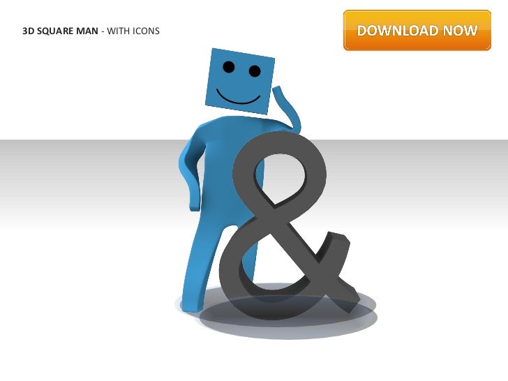 3D Square Man - With Icons by Slideshop