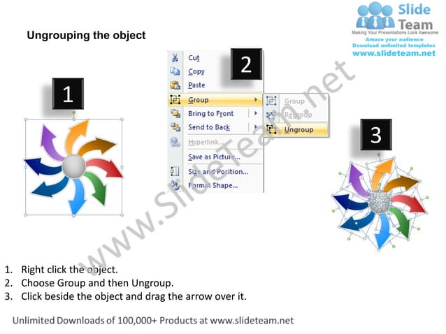 3d successive flow connecting arrow diagram 8 stages circular chart ...