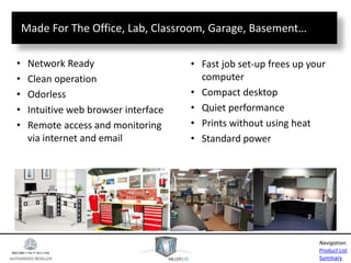 3D Systems printer overview FTI - Projet 1000 & 1500 series | PPTX